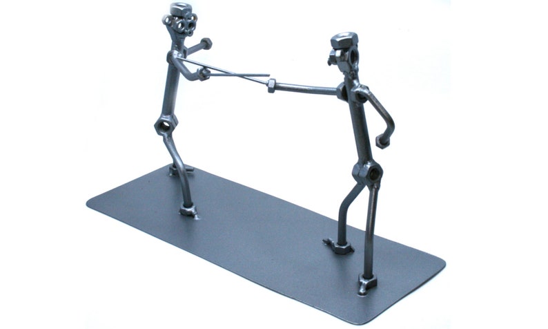 Custom Fencing Figurine Nuts and Bolts Metal Sculpture, Personalized ...
