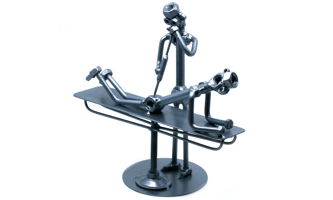 Personalized Doctor Gift Metal Figurine, Collectible Scrap Metal Zero ...