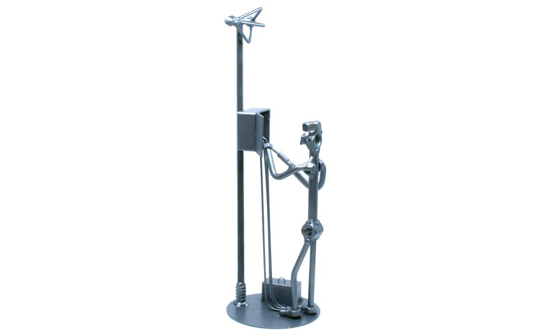 Electrician Nuts and Bolts Metal Sculpture, Lineman Handmade Ornament ...