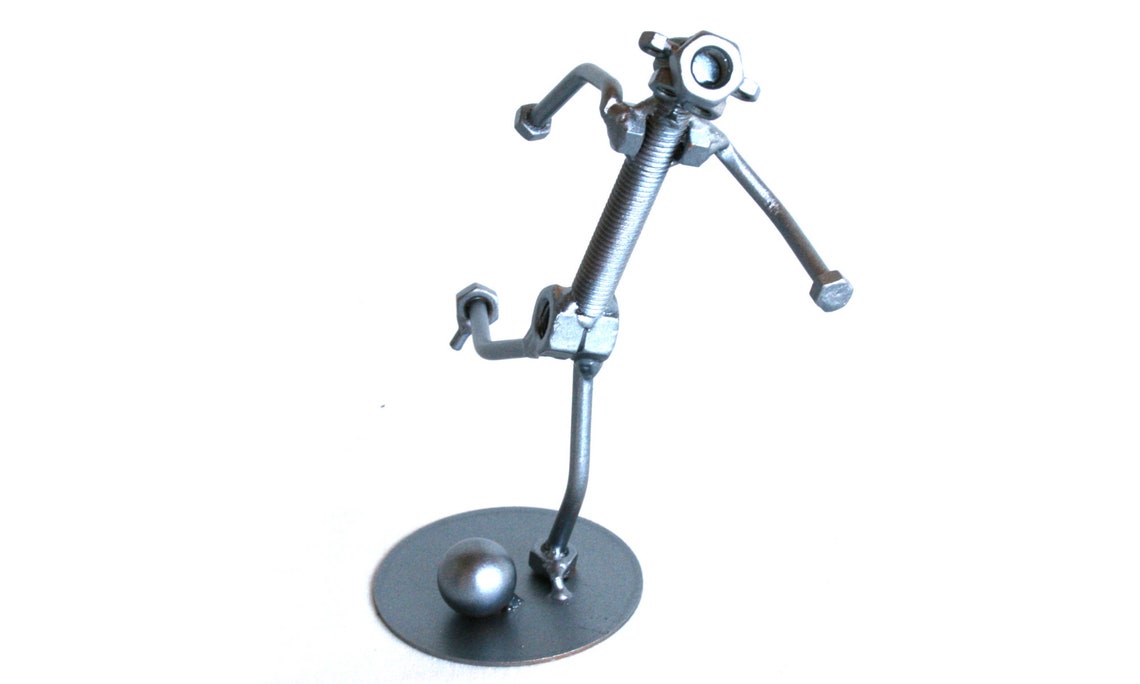Soccer Player Gift Nuts and Bolts Metal Sculpture Football - Etsy UK