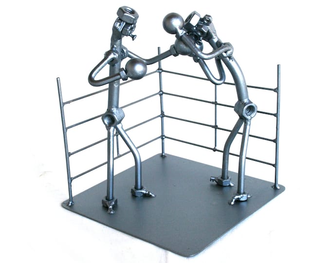 Boxing Gifts for Men, Boxing Coach Gift Nuts and Bolts Metal Sculpture ...