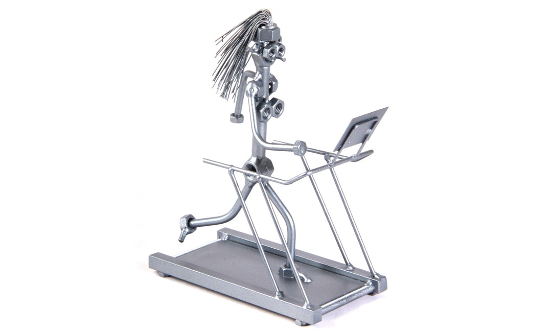 Running Treadmill Gift Nuts and Bolts Metal Sculpture, Fitness Coach ...