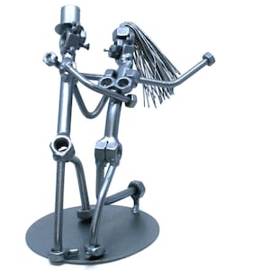 Dancing Couple Nuts and Bolts Sculpture, Welded Metal Wedding ...