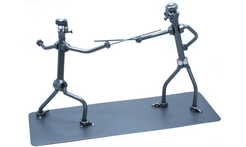 Custom Fencing Figurine Nuts and Bolts Metal Sculpture, Personalized ...