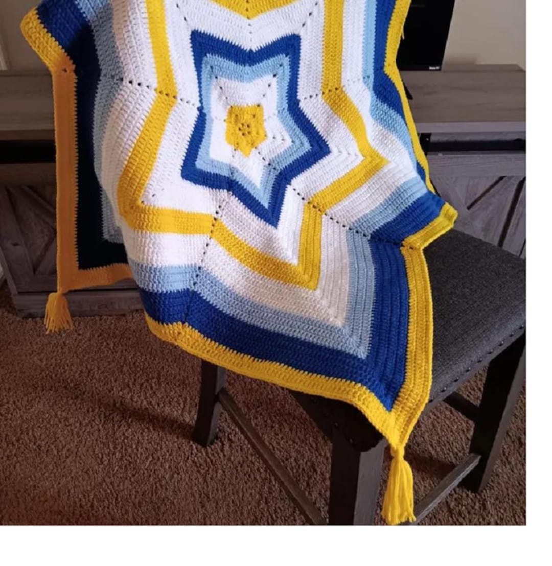 Star Blanket/afghan CROCHET PATTERN - Easy Baby Afghan Download ENGLISH ...