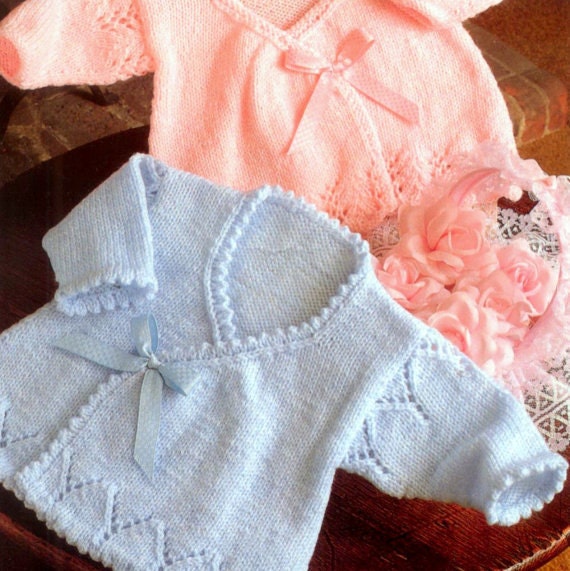 Knitting PATTERN Baby Wrap Over Cardigans/sweaters/jackets 14 Through ...