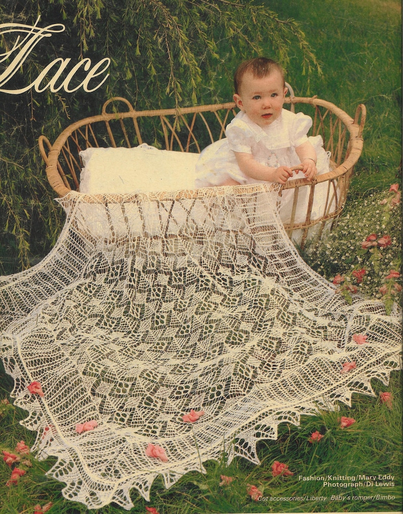 Knitting Pattern Vintage Baby Shawl Shetland Lace Heirloom - Etsy