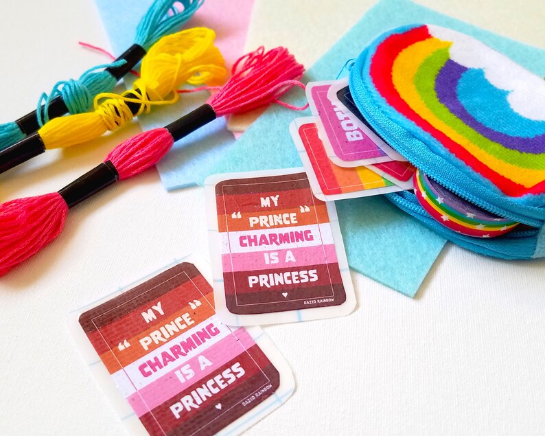 My prince Charming is a Princess lesbian Pride Flag HANDMADE Art Print ...