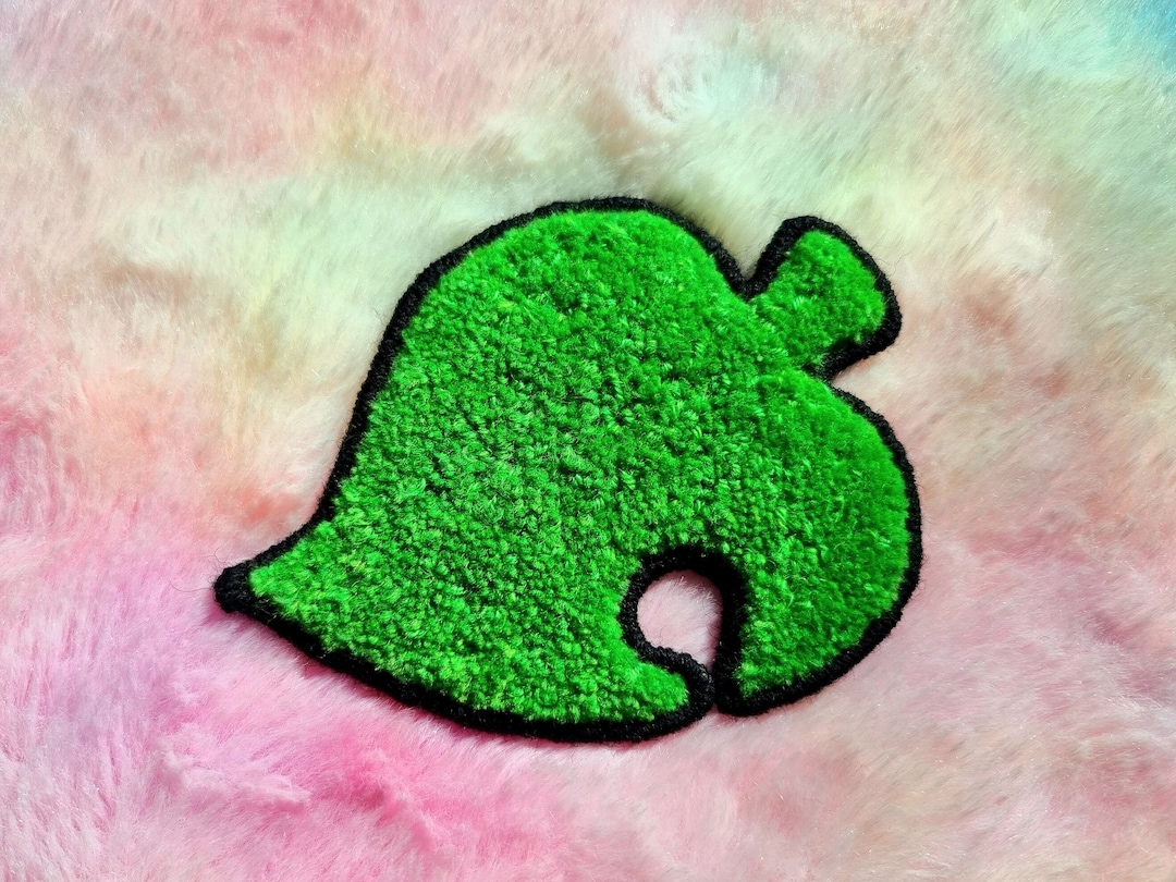 Animal Crossing Leaf Cute Sensory Patch sew-on, Fluffy, Mini Tufted Rug ...