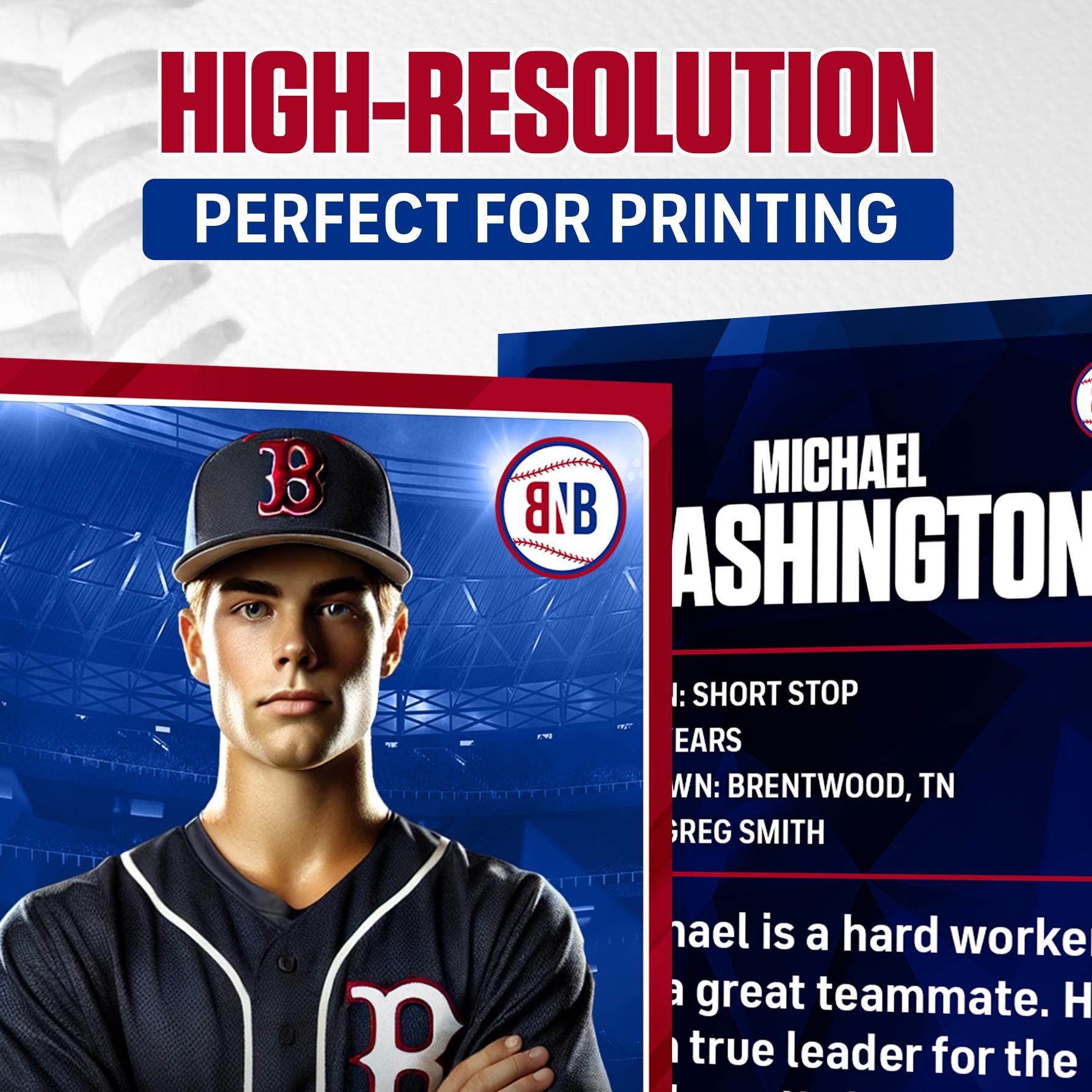 Customizable Sports Trading Card Template: DIY Photoshop (2.5x3.5 ...