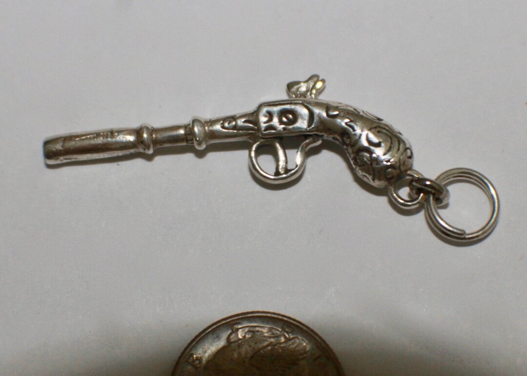 Handmade Flintlock Pistol Gun Charm Sterling Silver Pendant - Etsy