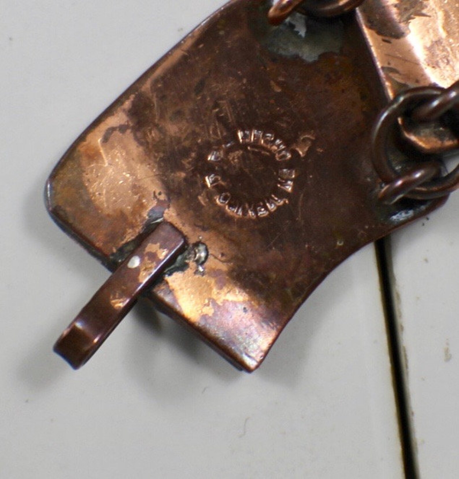 Vintage Mexico Copper Enamel Necklace and Bracelet Maya - Etsy