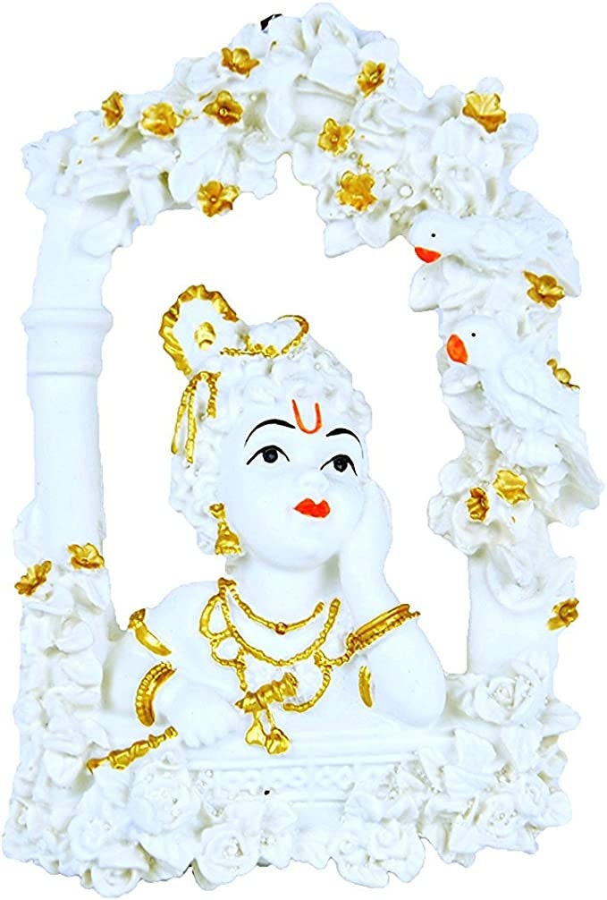 Lord Krishna 6 Inches Wall Hanging Overlooking a Garden Window Made ...