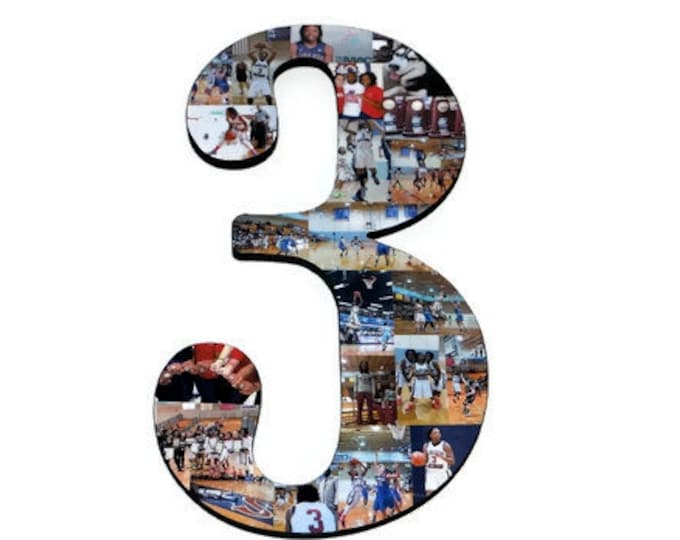 Number 3 Birthday Anniversary Number Photo Collage Huge - Etsy