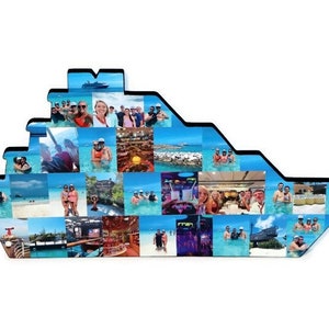 CRUISE SHIP Collage Wood Cut Out With Photos, Cruise Ship Vacation ...