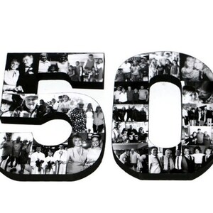 Freestanding Double Photo Number, Photo Collage, Birthday Gift, Photo ...