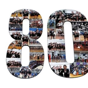 Number 80 Photo Number Collage Picture Frame College Sport 80th Wedding ...