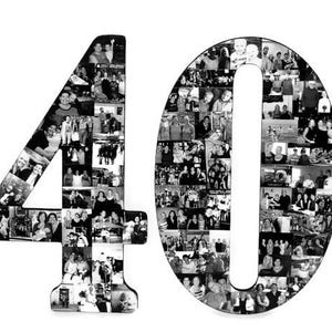 Number 40 40th Birthday 40th Anniversary Number Photo Collage 18 ...