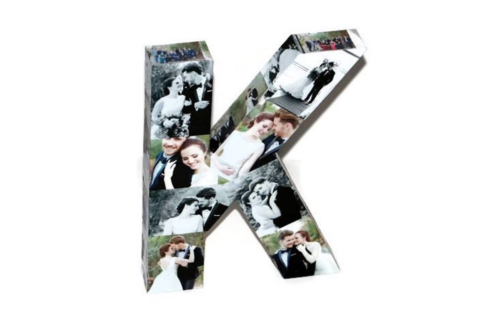 3D Letter Photo Collage, Wedding Centerpiece, Wedding Photo Display ...