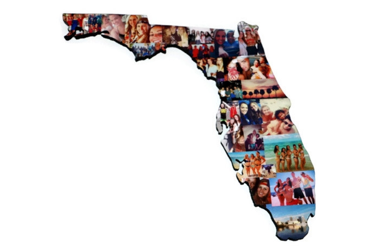 Florida Wooden Wall Display Custom State Collage Gift College Moving ...