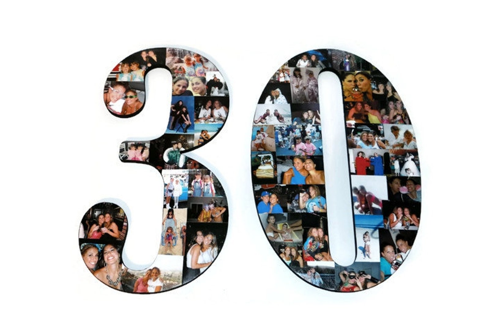 30th Birthday Number Photo Collage Huge 18 Two Digit - Etsy