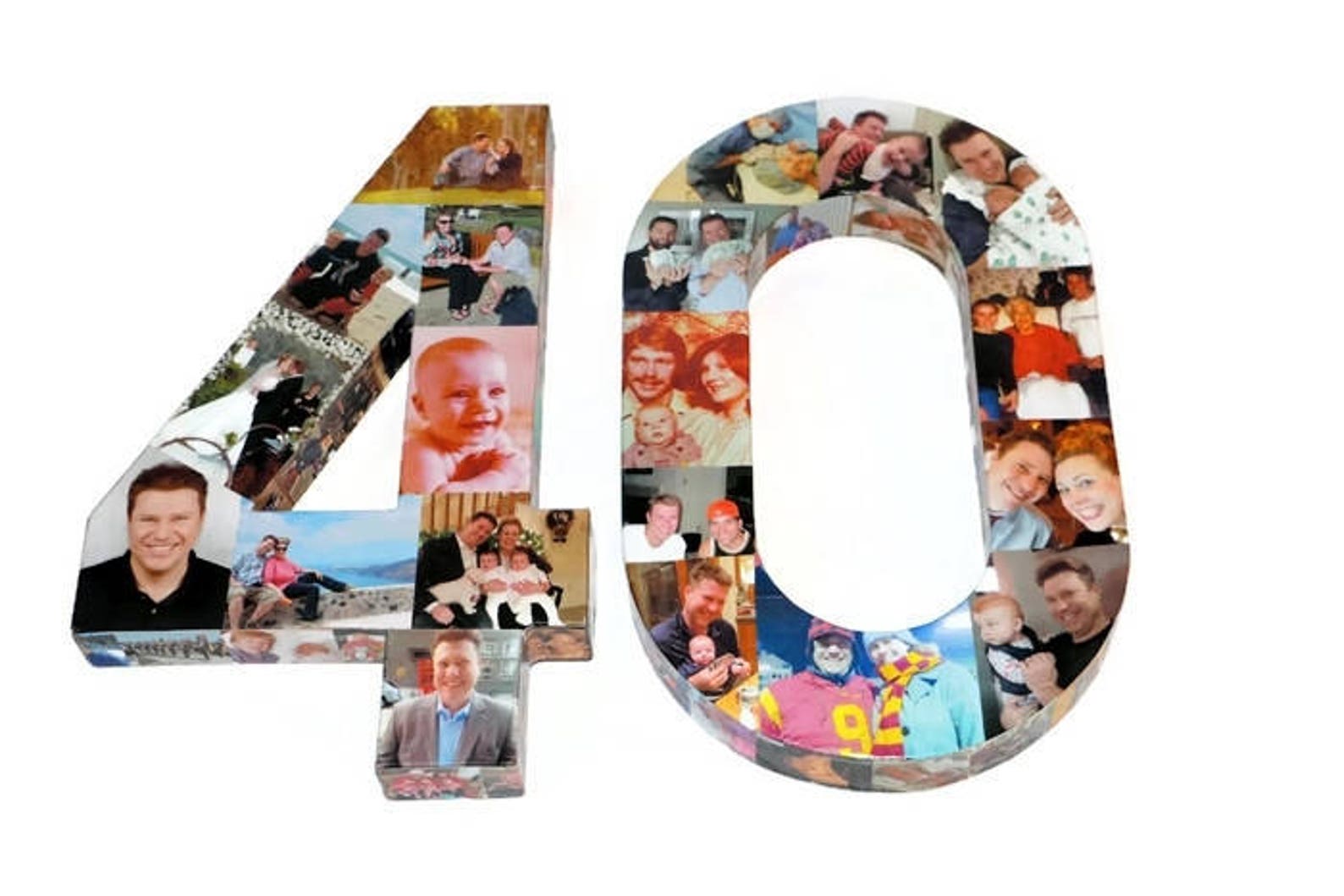 40th Birthday NUMBER 40 40th Anniversary Forty Photo Collage Number ...