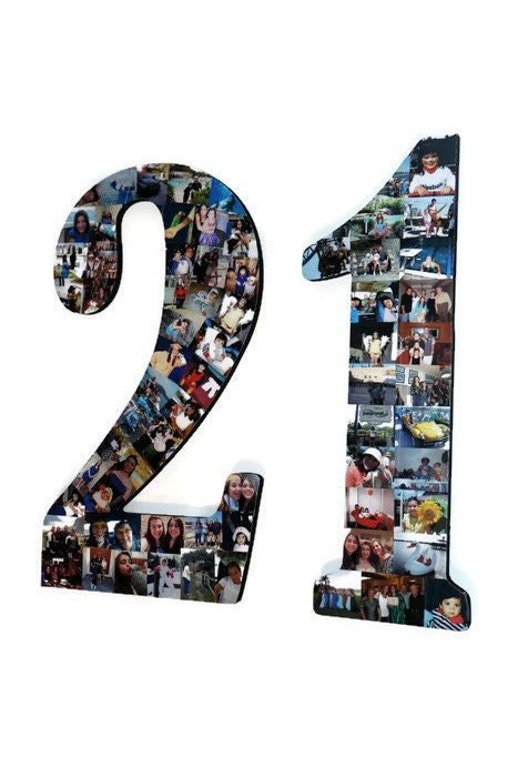 21 Number 21st Photo Number Collage Picture frame College | Etsy
