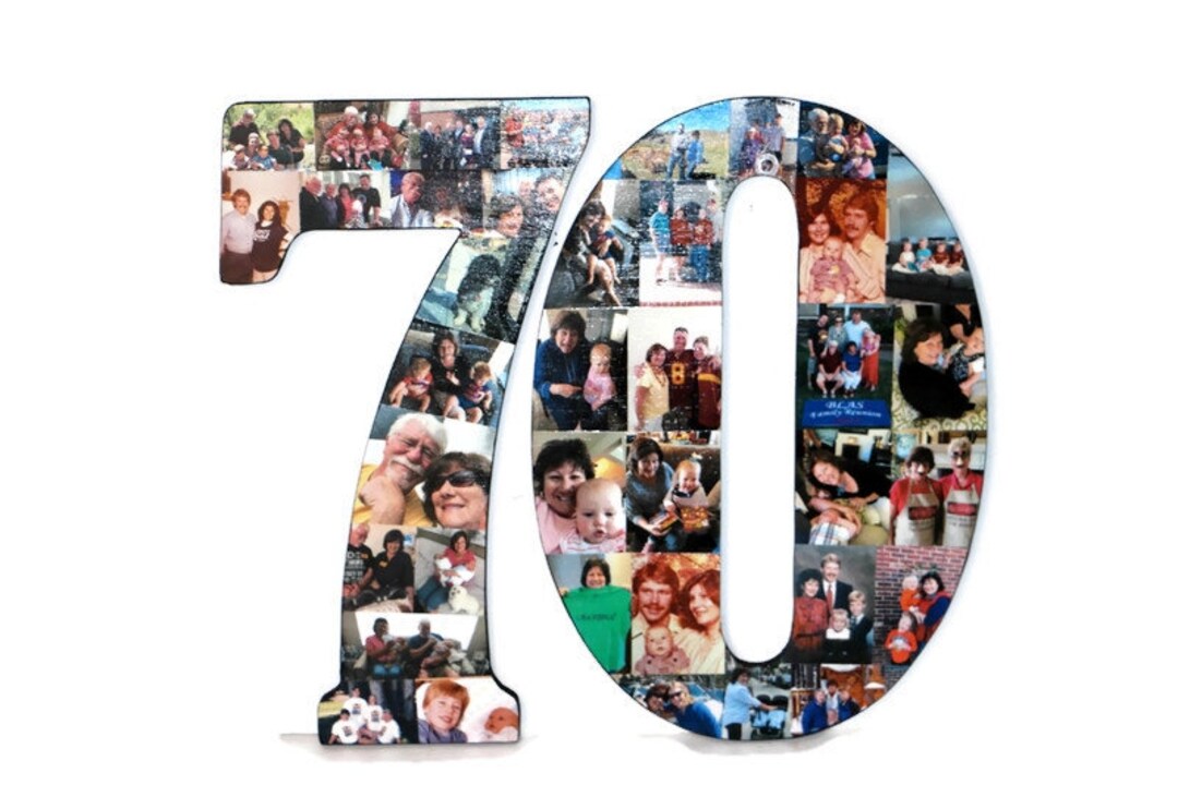 Number 70 70th Birthday 70th Anniversary Number Photo Collage 18 ...