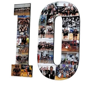 Number Photo Number Collage Picture Frame College Sport 10th Wedding ...