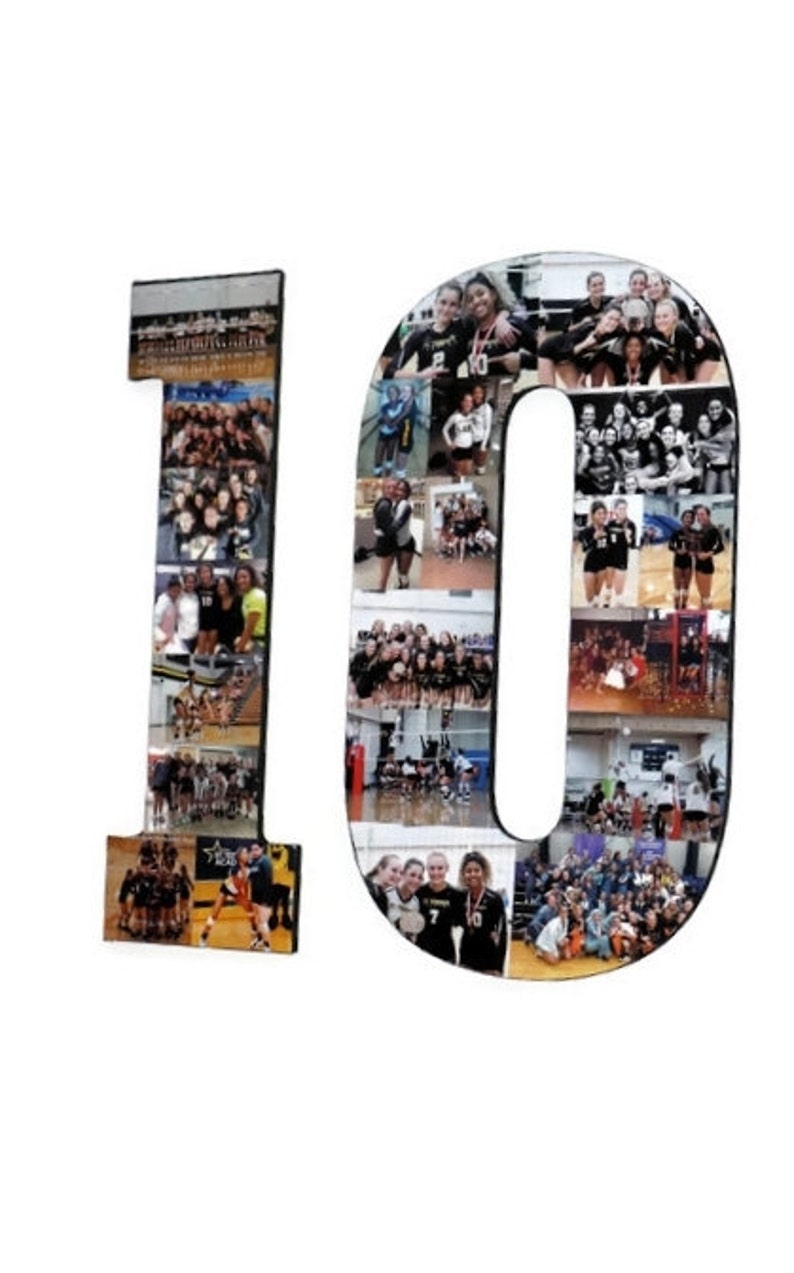 Number Photo Number Collage Picture Frame College Sport 10th Wedding ...