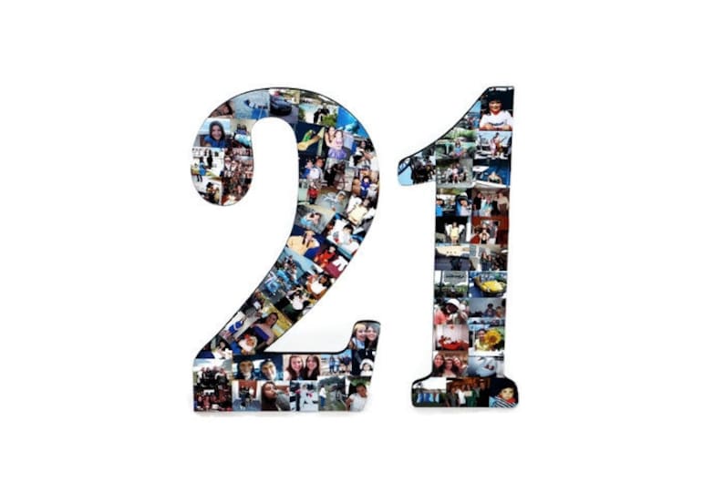 21 Number 21st Photo Number Collage Picture Frame College - Etsy