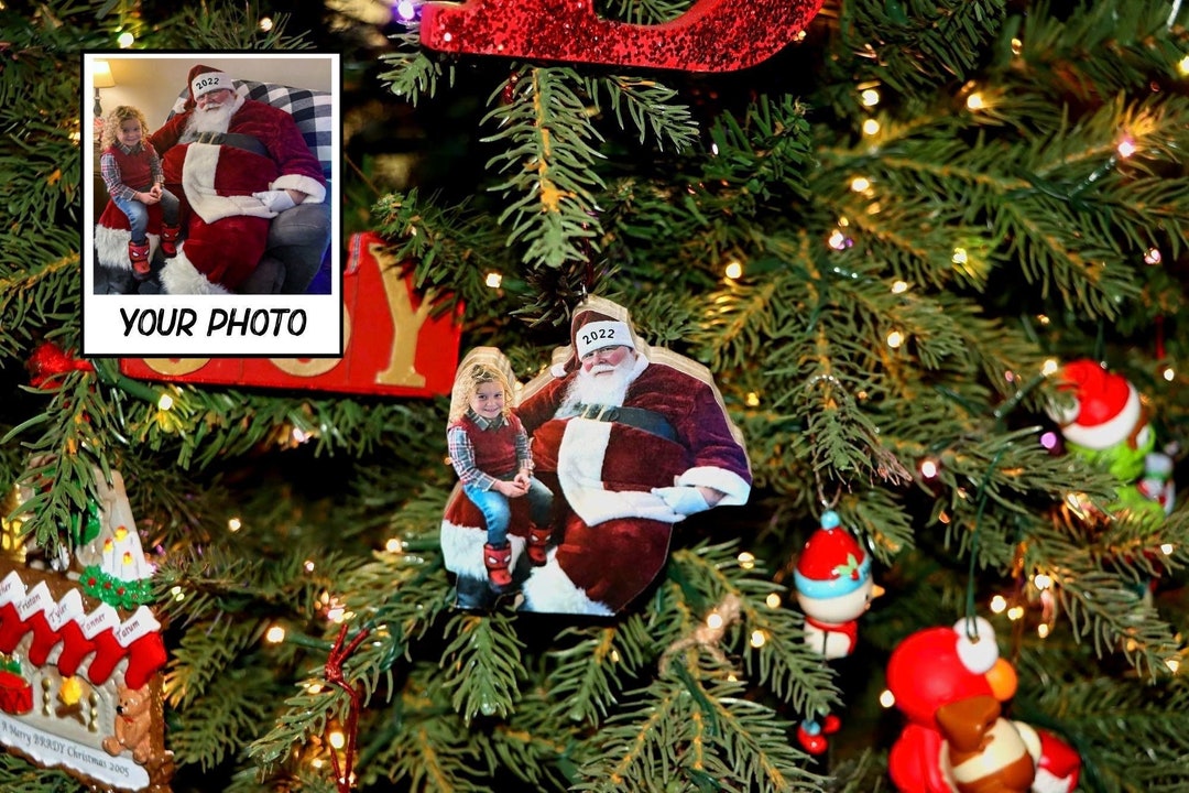 Santa Ornament Photo With Santa, 3D Wooden Cutout, Personalized, Custom ...