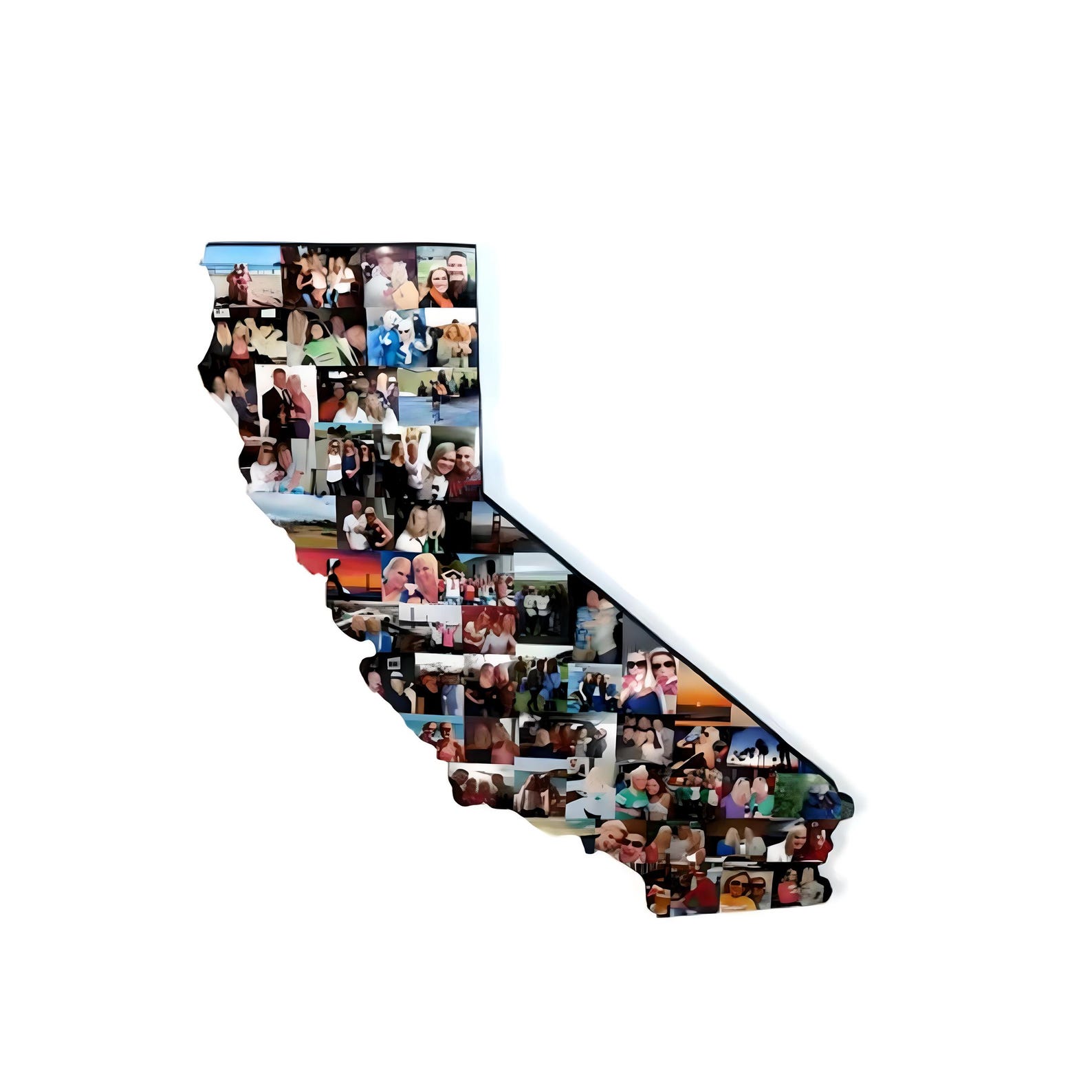 Wooden Custom State Collage Gift College Moving Missing Home California ...