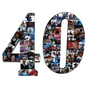 Forty Number 40 40th Birthday 40th Anniversary Number Photo Collage 18 ...