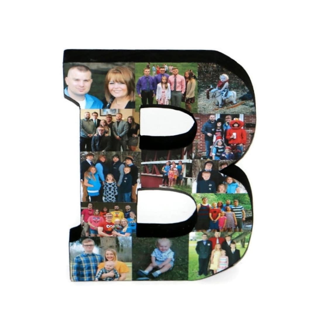 Freestanding Letter, Photo Collage Letter, Single Character, Wood 3D ...