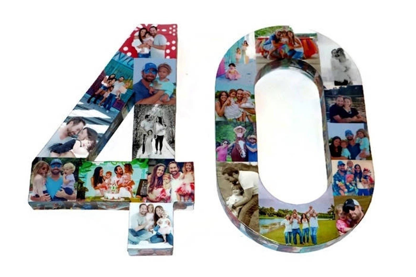 40th Birthday NUMBER 40 40th Anniversary Forty Photo Collage Number ...