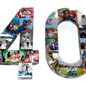 40th Birthday NUMBER 40 40th Anniversary Forty Photo Collage Number ...
