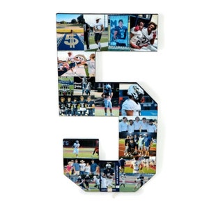 Block Jersey Number With Photos Number 5 Five Collage 5th Wedding ...