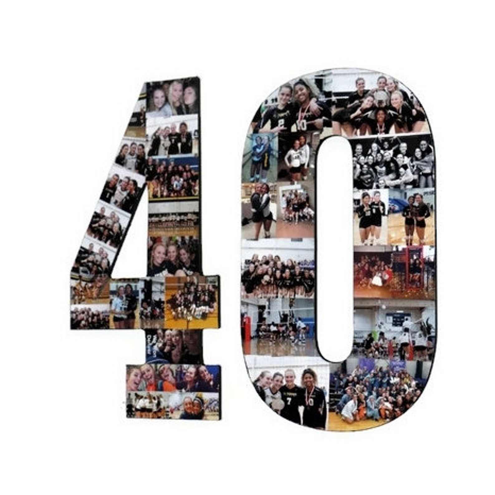 Number 40 Photo Number Collage Picture Frame College Sport 40th Wedding ...