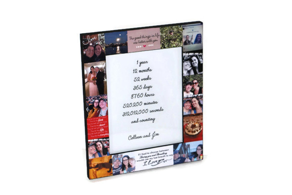 1 Year Anniversary Picture Frame Collage Personalized Gift - Etsy