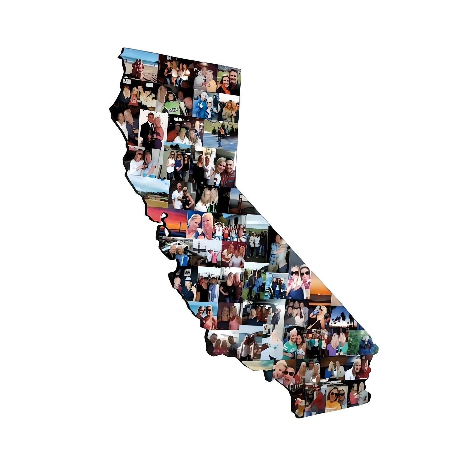 Wooden Custom State Collage Gift College Moving Missing Home California ...