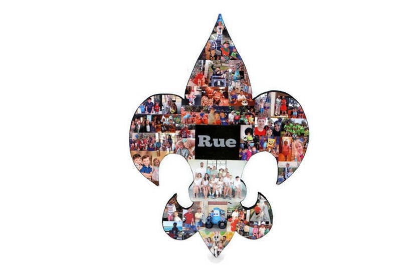 Saint Symbol Wood Cut Out With Photos Picture Collage Fleur-de-lis ...