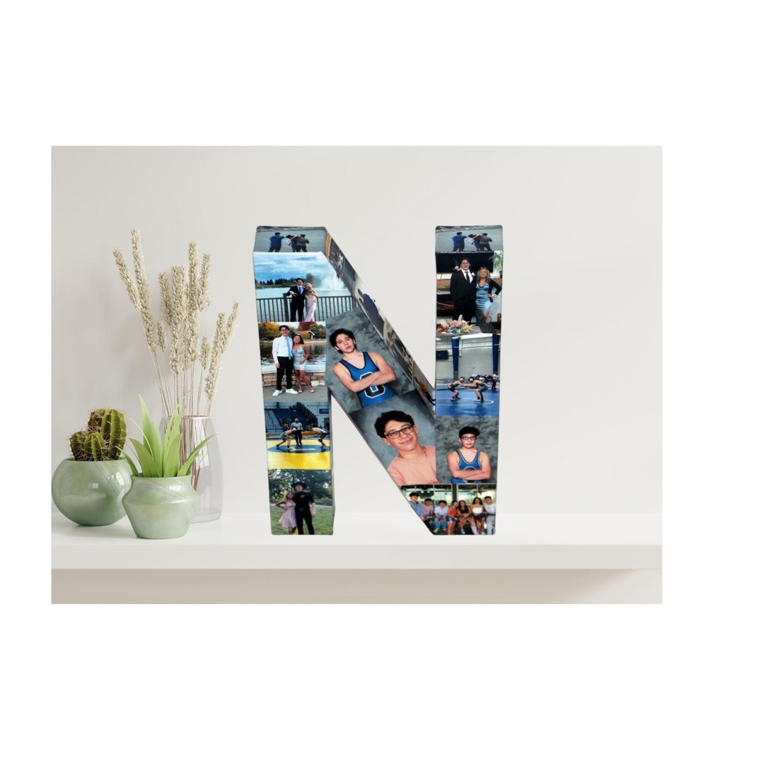 Free Standing Letter | Photo Collage | Alphabet Paper Mache' | Custom ...