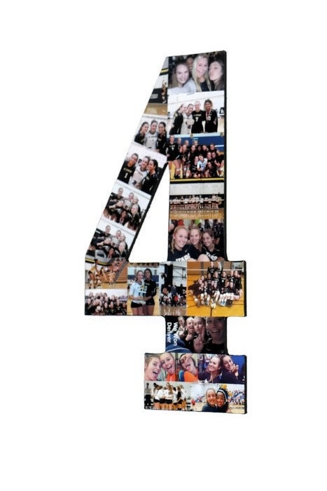 Number 4 Photo Number Collage Picture frame College Sport 4th | Etsy