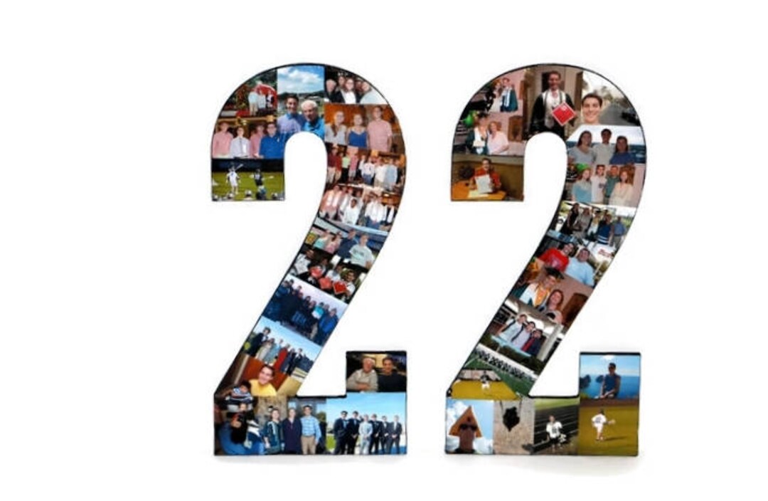 Number 22 Photo Number Collage Picture Frame College Sport 40th Wedding ...