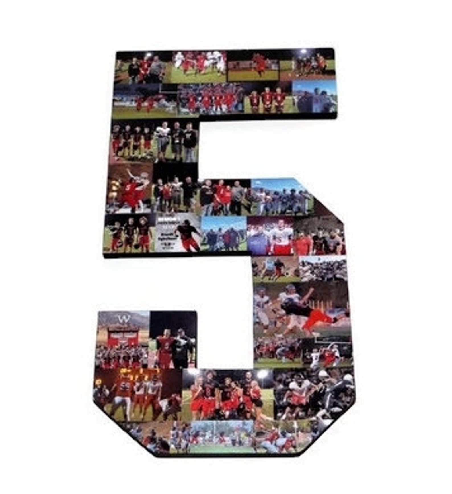 Block Jersey Number With Photos Number 5 Five Collage 5th | Etsy