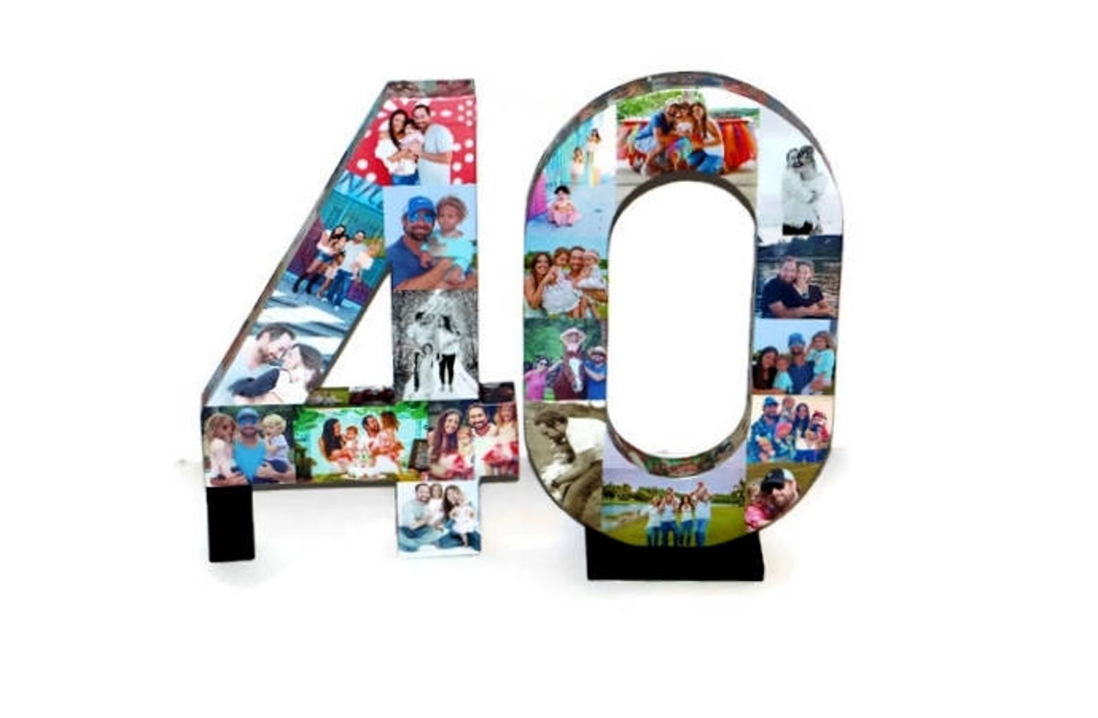 40th Birthday NUMBER 40 40th Anniversary Forty Photo Collage - Etsy