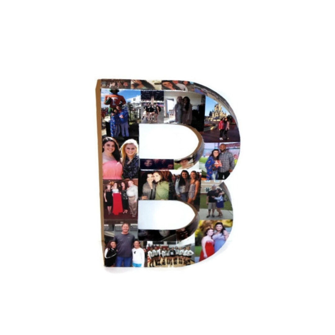HUGE 3D 16" Photo Collage Letter Girlfriend Gift, College Dorm Room ...