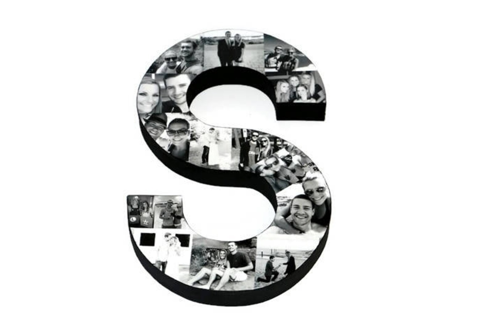 Letter Collage S With Photos Wedding Gift for Couple Last Name | Etsy
