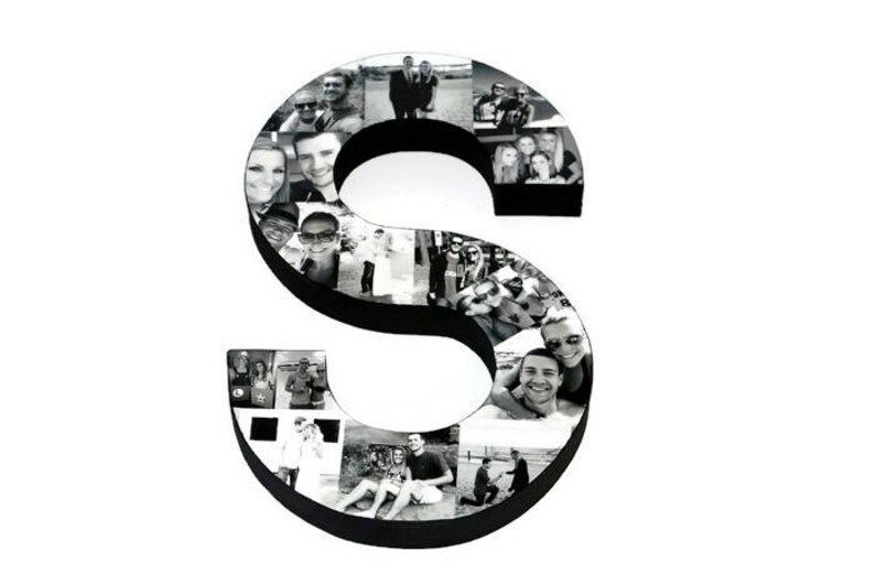 Letter Collage S With Photos Wedding Gift for Couple Last Name | Etsy